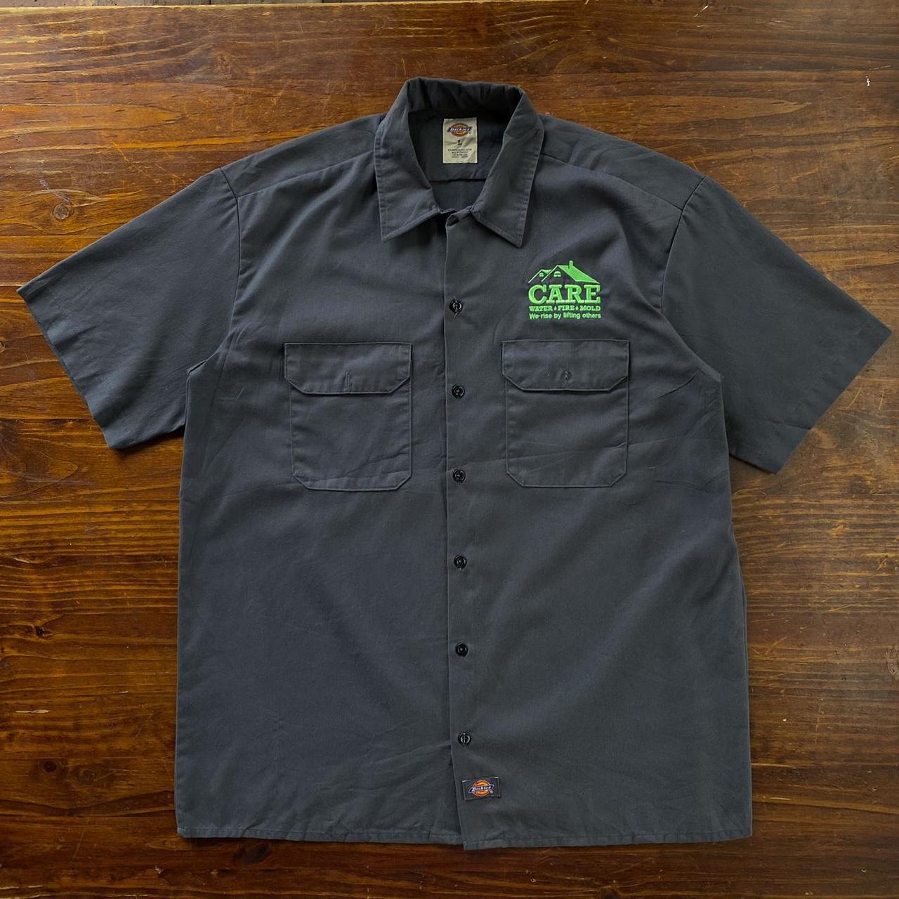 Dickies Work Button Up Shirt Size Label: L 58cm x... - Depop