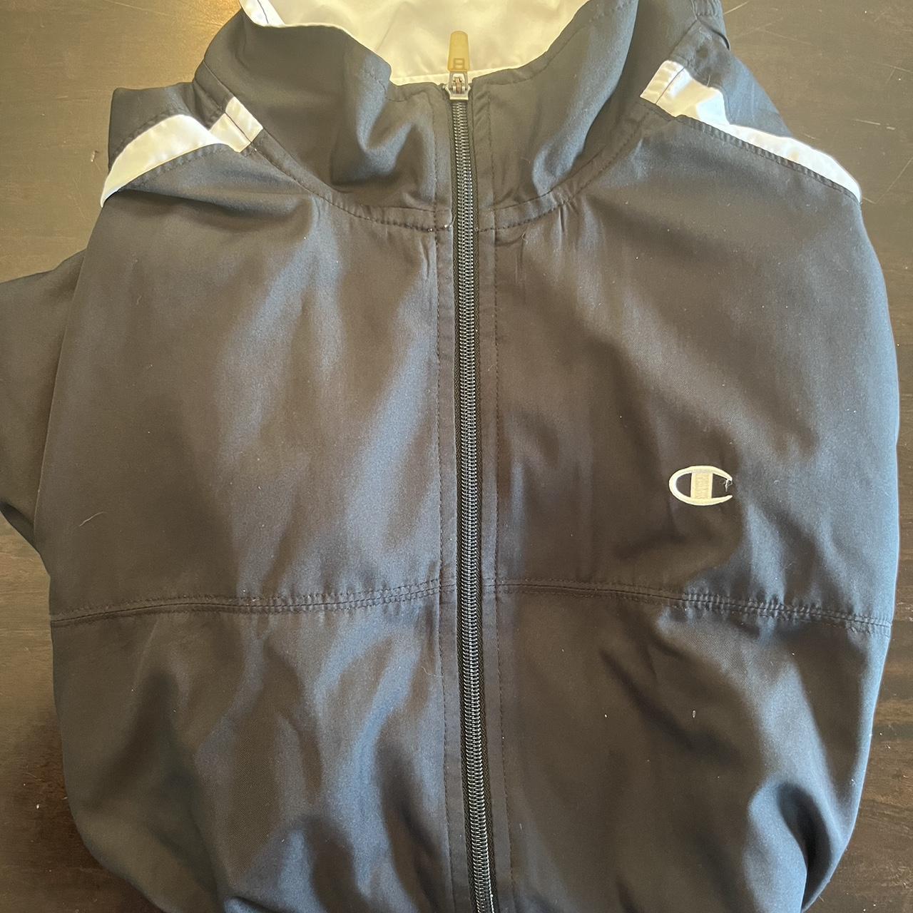 Black/White Dri Fit Champion Zip Up. No Flaws. Size... - Depop