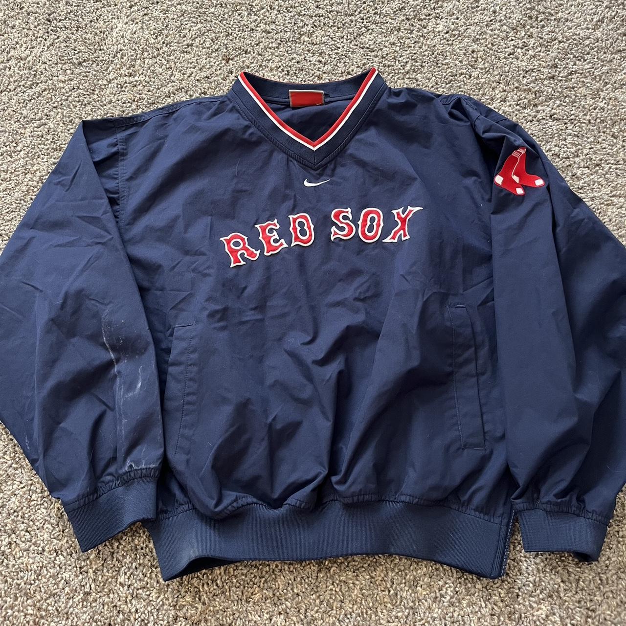 Navy Red Sox Nike Center Swoosh Pull Over. All Flaws... - Depop