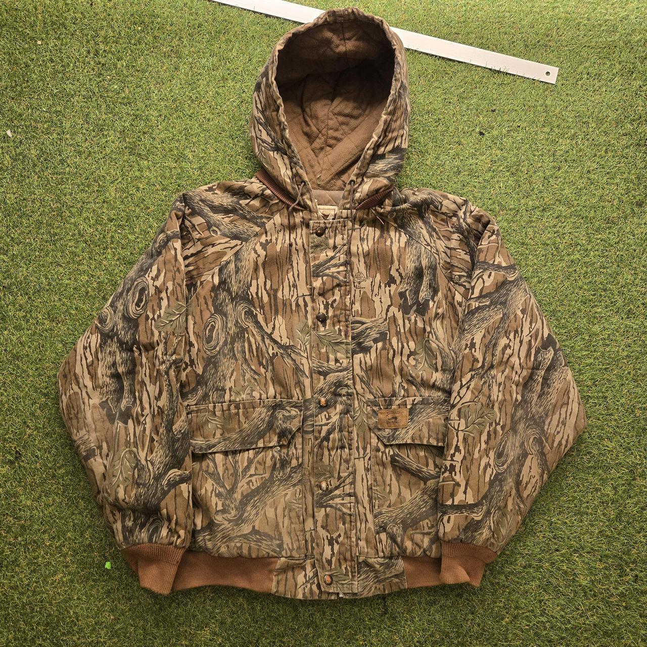 vintage Duxbak realtree camo jacket cargo bomber zip... | Depop