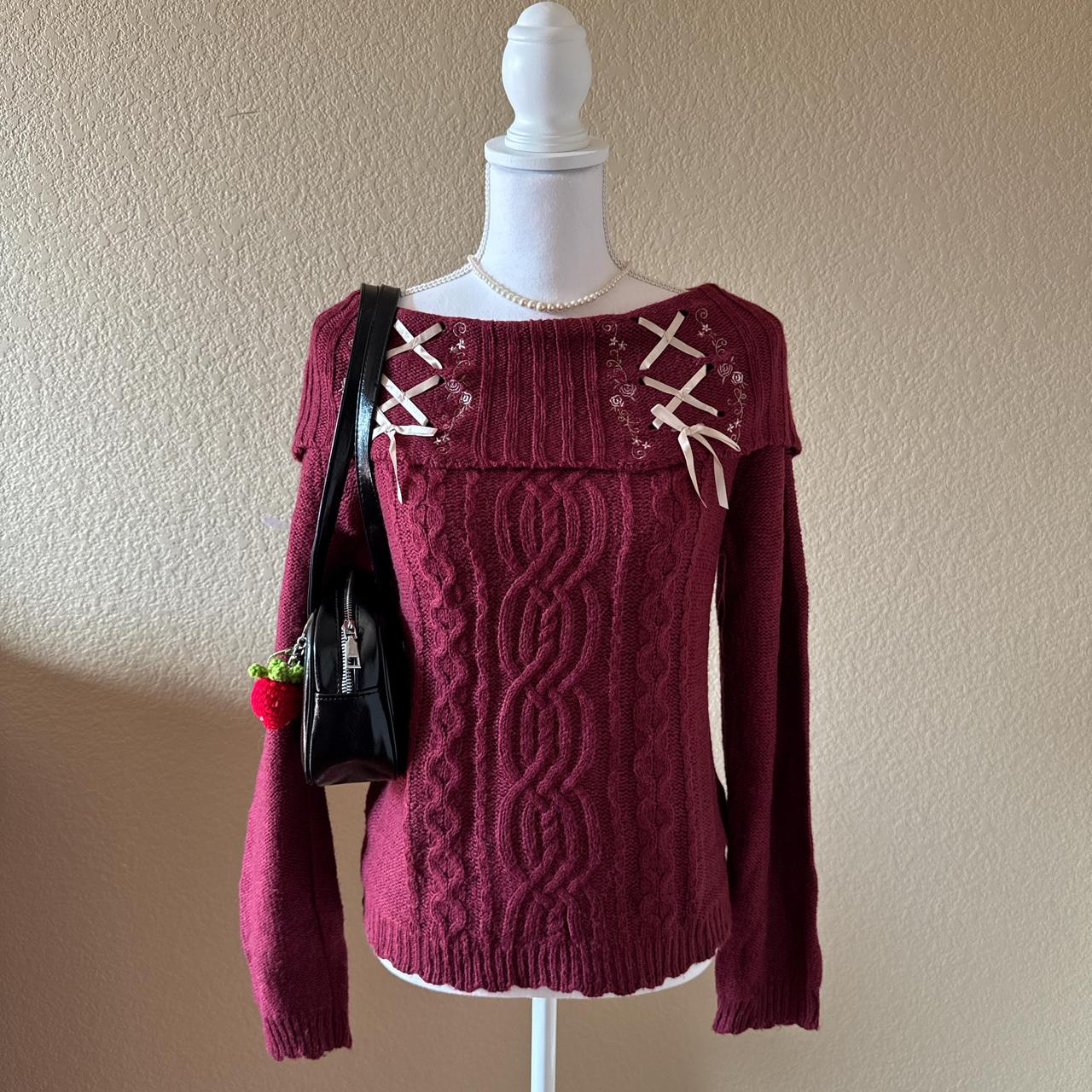 Dreamy lace sweater from Axes Femme. Sourced from... | Depop