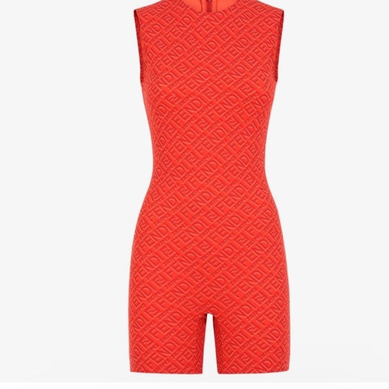 Fendi x Skims - orange bodysuit short Stretchy. Wore... - Depop