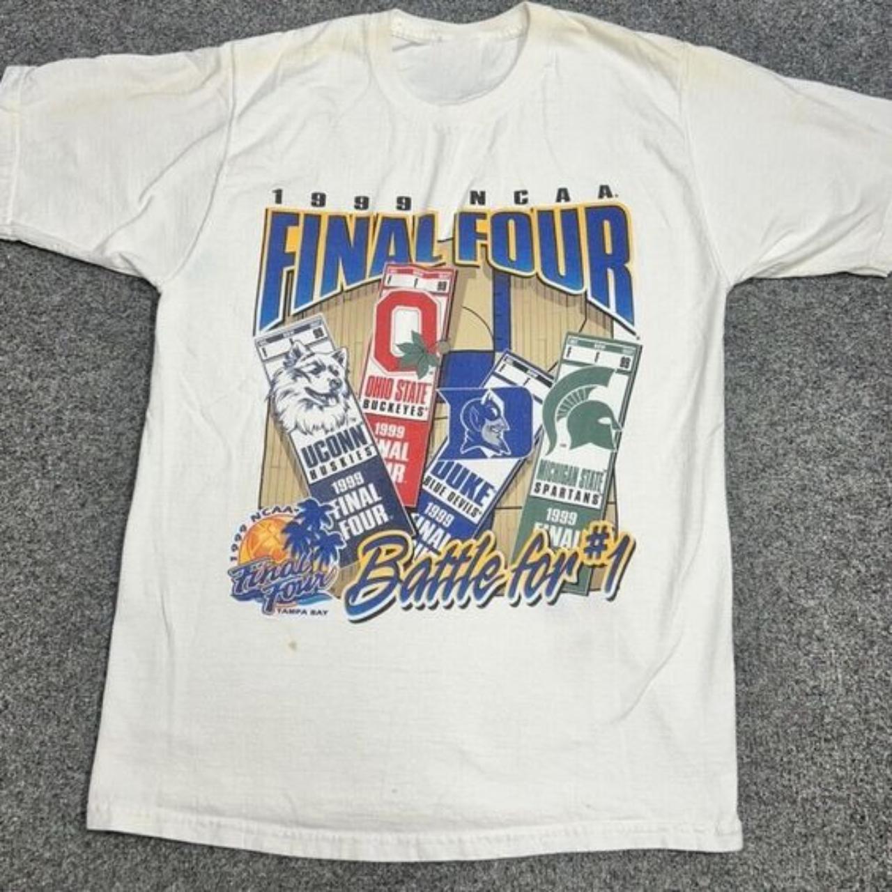 Vintage 1999 Ncaa Final Four White Graphic Uconn... - Depop