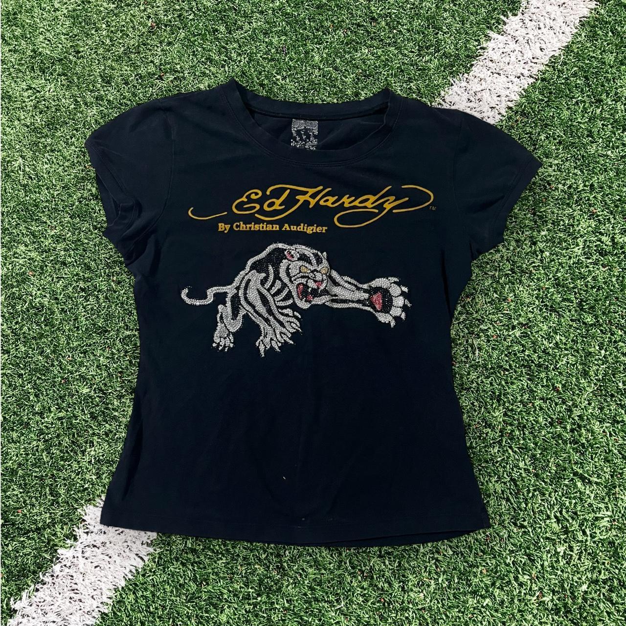 ED Hardy Panther women’s tee XS #edhardy #skate... - Depop