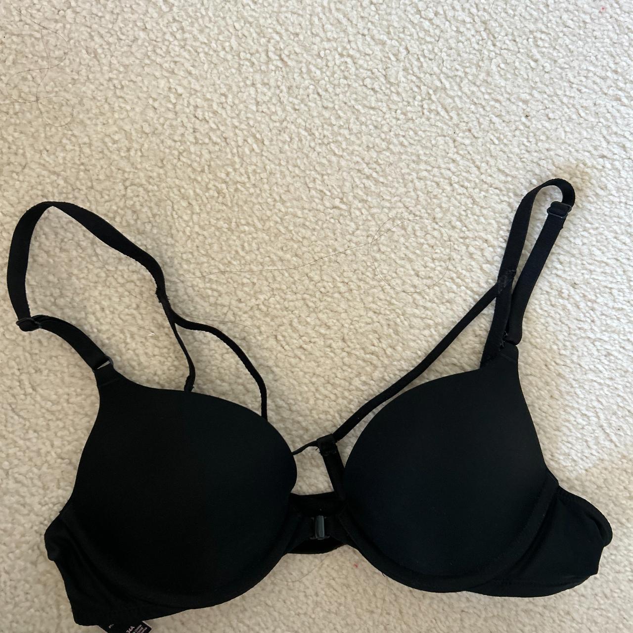 Black Victoria secrets front clasp strappy back... - Depop