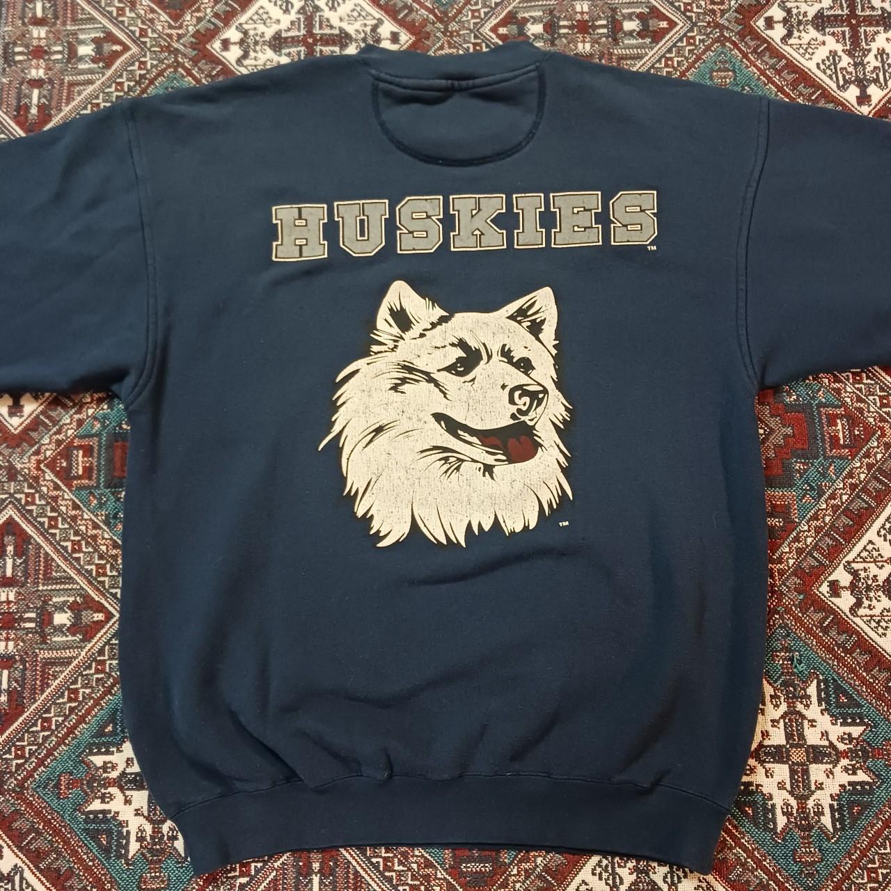 Vintage 90s Uconn Huskies Sweatshirt Crewneck.... - Depop