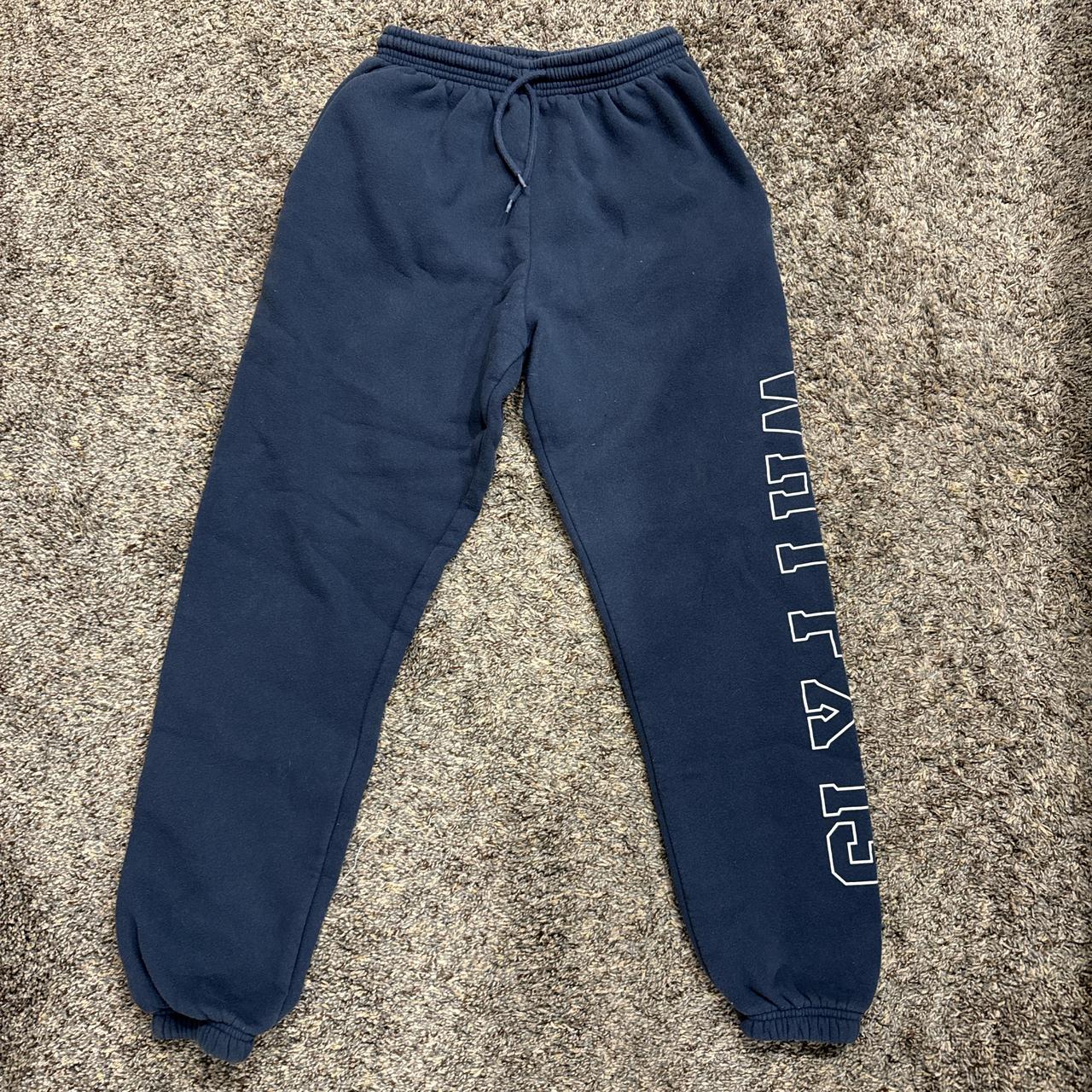 Super comfy pair of white fox sweats. They’re navy... | Depop