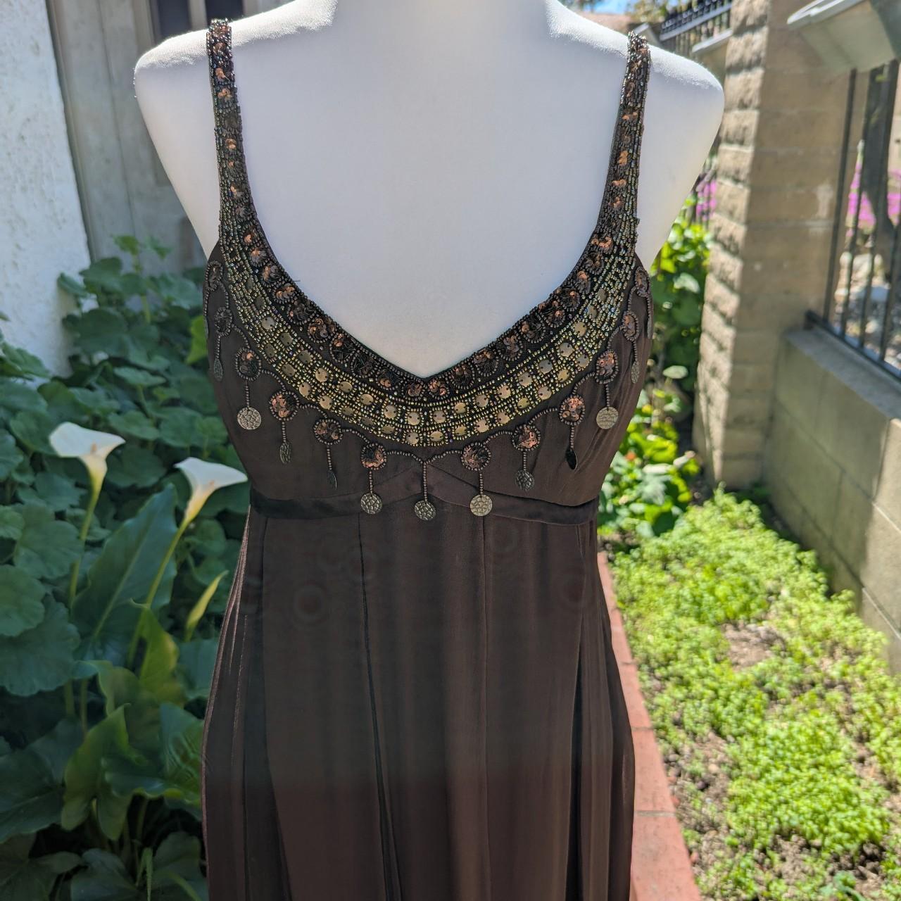 Vintage Y2K Sue Wong Boho Silk Blend Beaded... | Depop