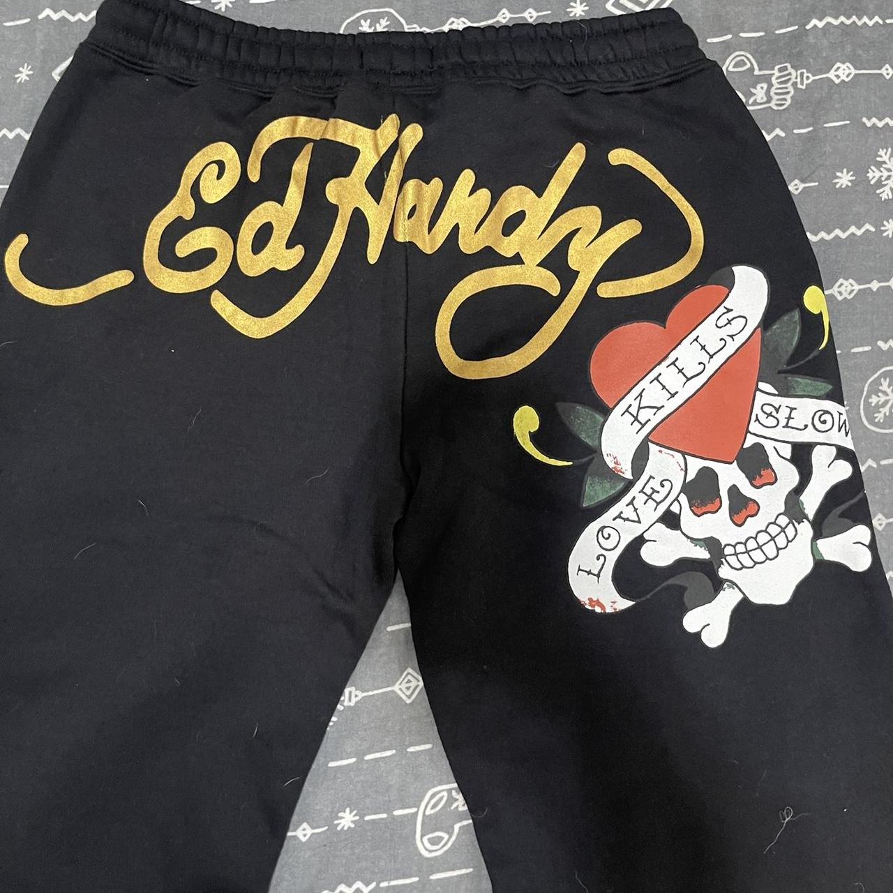 Ed Hardy Black Sweats - M #EdHardy... - Depop