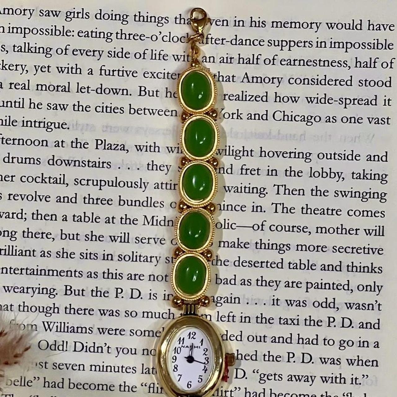 #11 Gold Oval Jade Gemstone Vintage Watch - Unique... - Depop