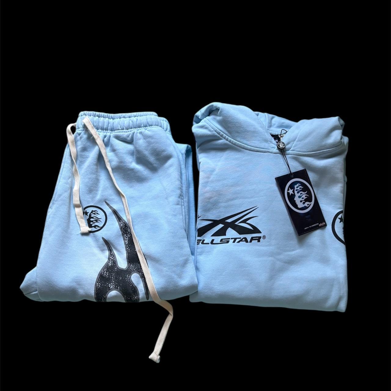 Hellstar studios light blue set $100- hoodie $85-... - Depop