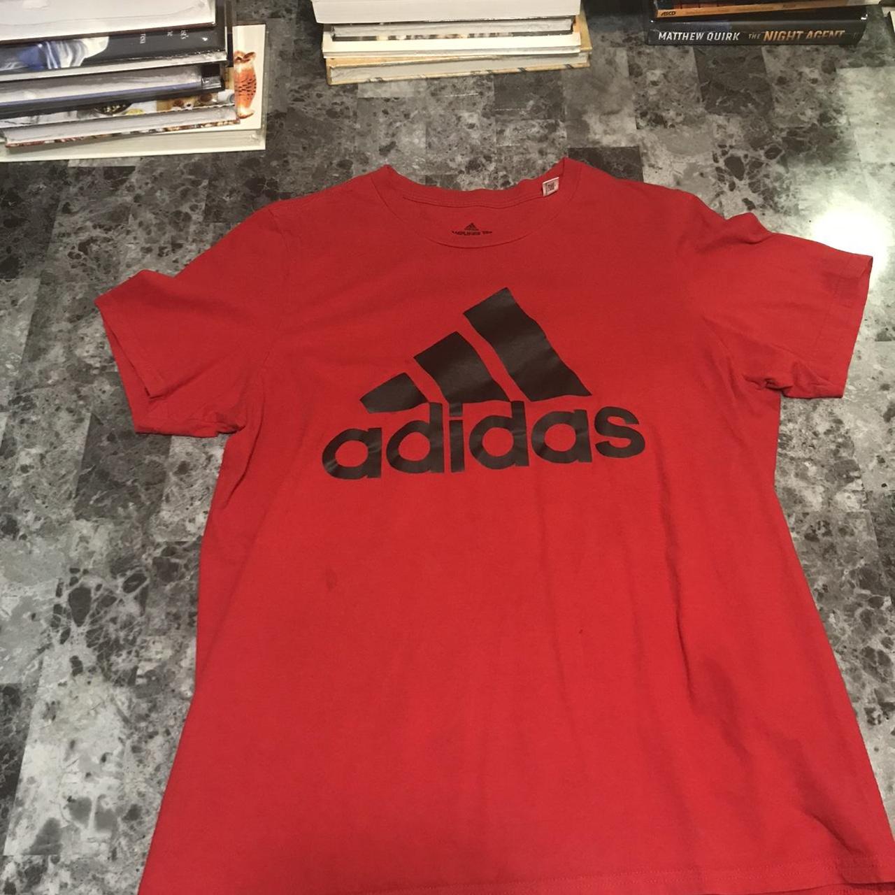 Essential Red Addidas T-shirt I size: X-Large I Pre... - Depop