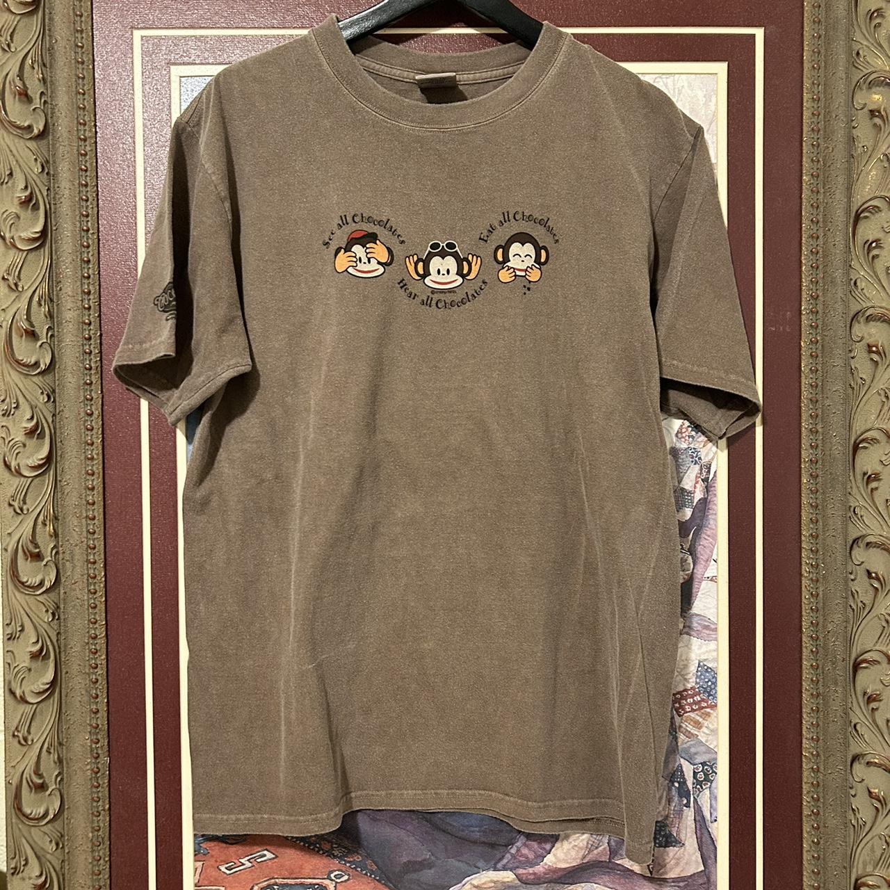 Y2k monkey tee fits like a men’s xl on a crazy shirt... - Depop