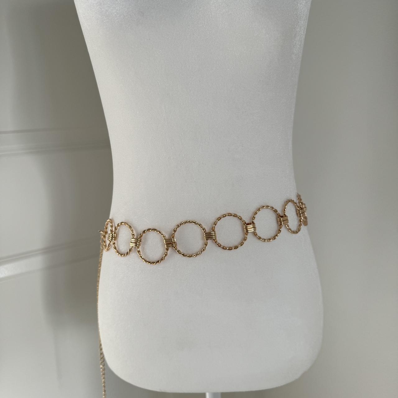 Gold circle chain belt - adjustable chain smallest... - Depop