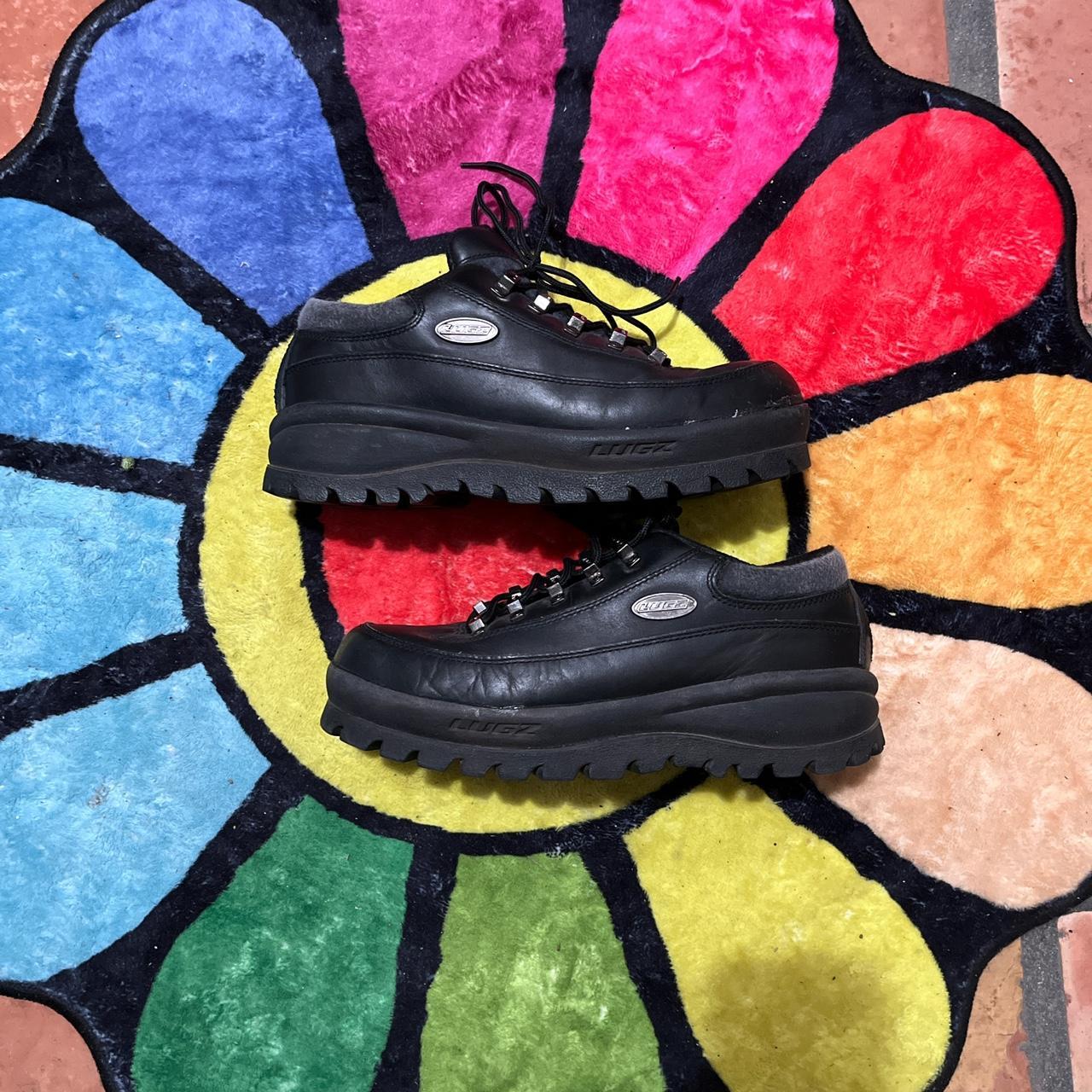 Vintage Black 90s men’s Lugz workboots size 9 men. - Depop