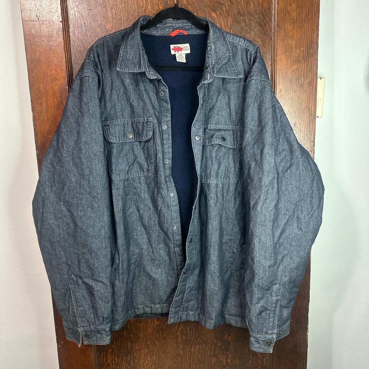 Field N Forest oversized blue denim jacket with... | Depop