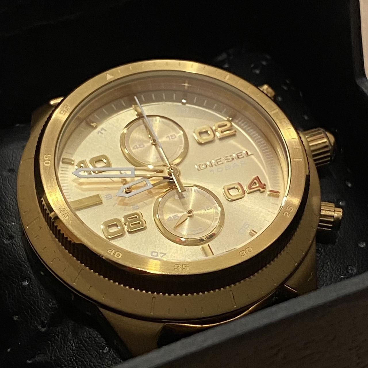 DIESEL GOLD 10 BAR WATCH Condition: 10/10 #diesel... - Depop