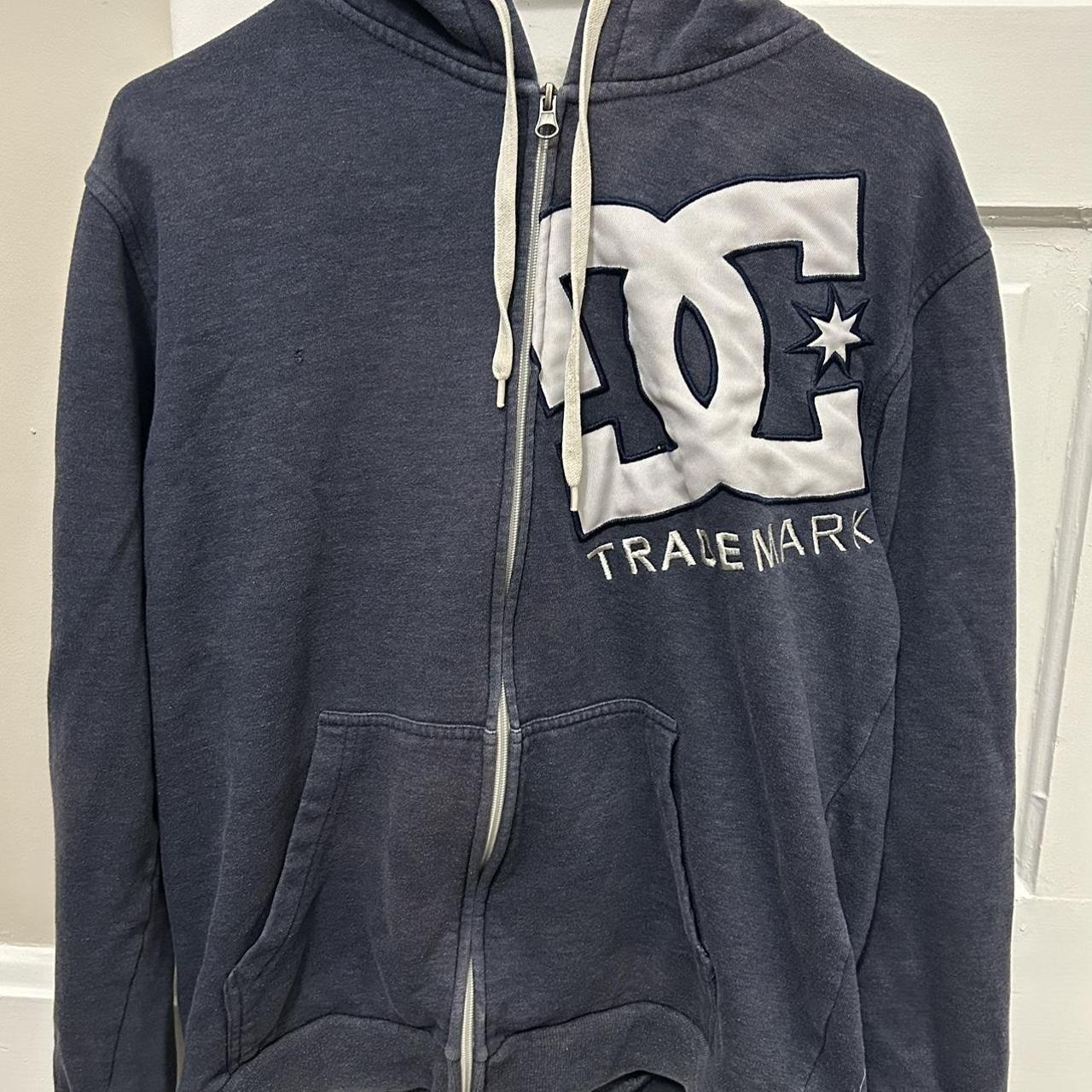 Blue DC Zip-Up Hoodie. Well loved hoodie that I... - Depop