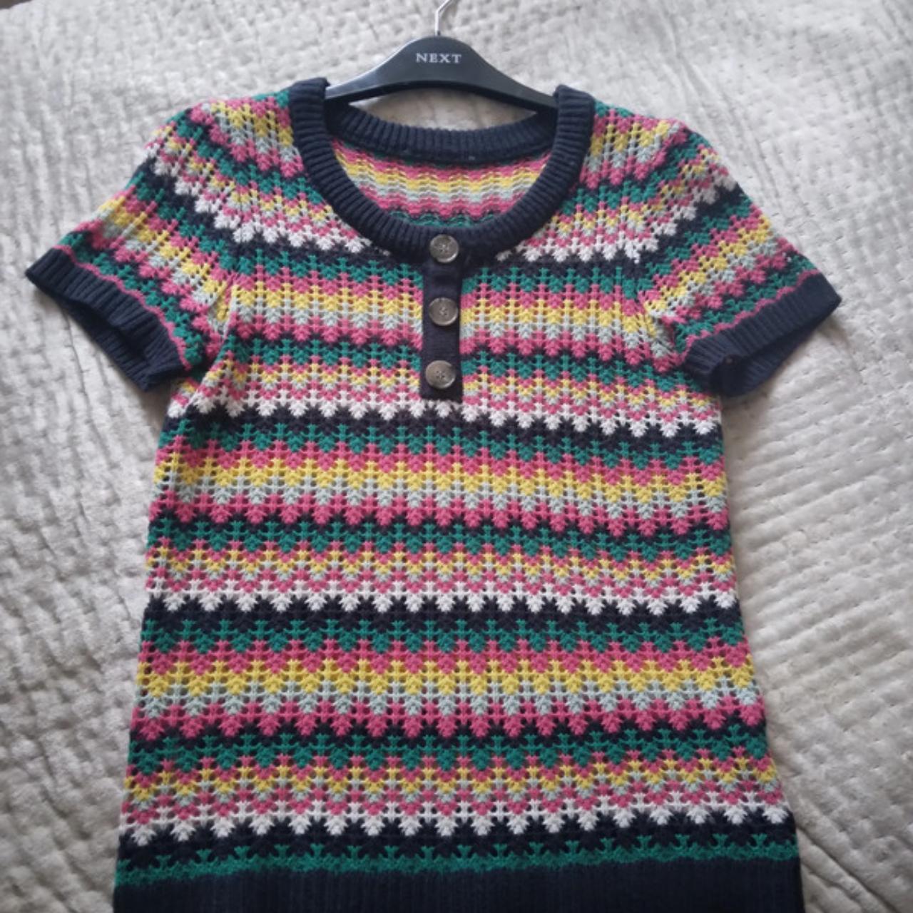 Multi Colour Knit Top. Beautiful knit top featuring... - Depop