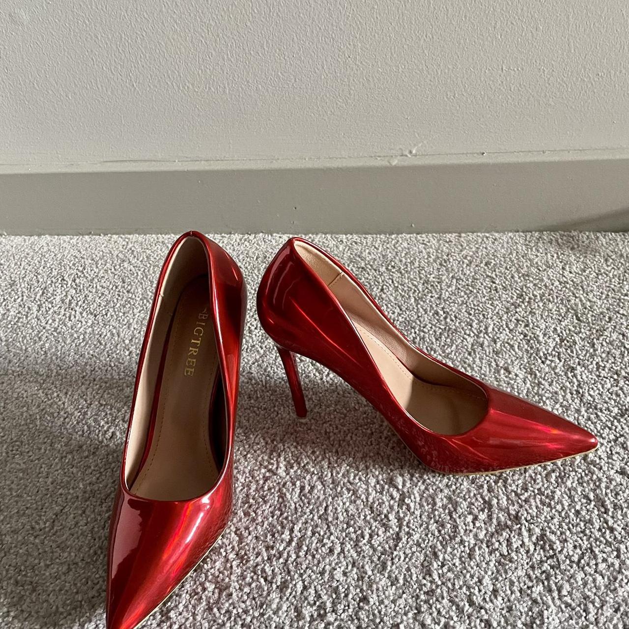 Glossy Red high heel stiletto pumps - Depop