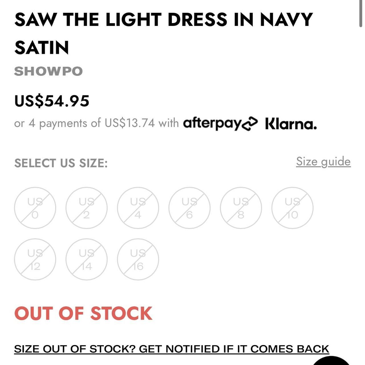 Showpo Navy Satin Mini Dress Size 0 - Depop