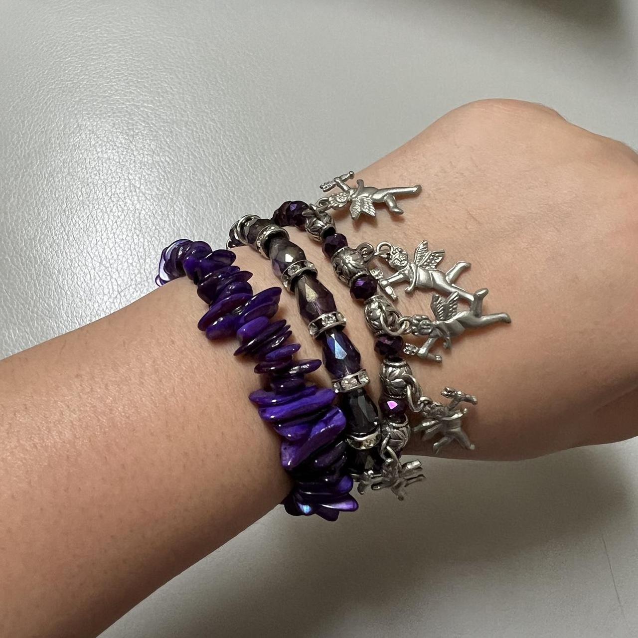 vintage charm bracelet bundle — PURPLE 🍆👾🪻🌂 • comes... - Depop
