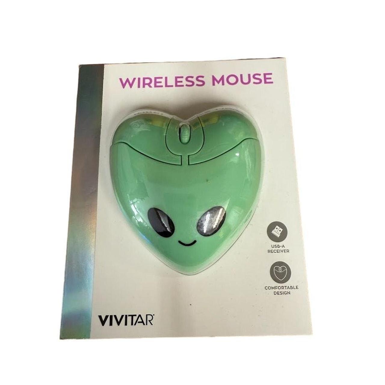 NEW Vivitar Wireless Mouse - Alien Heart Green... | Depop