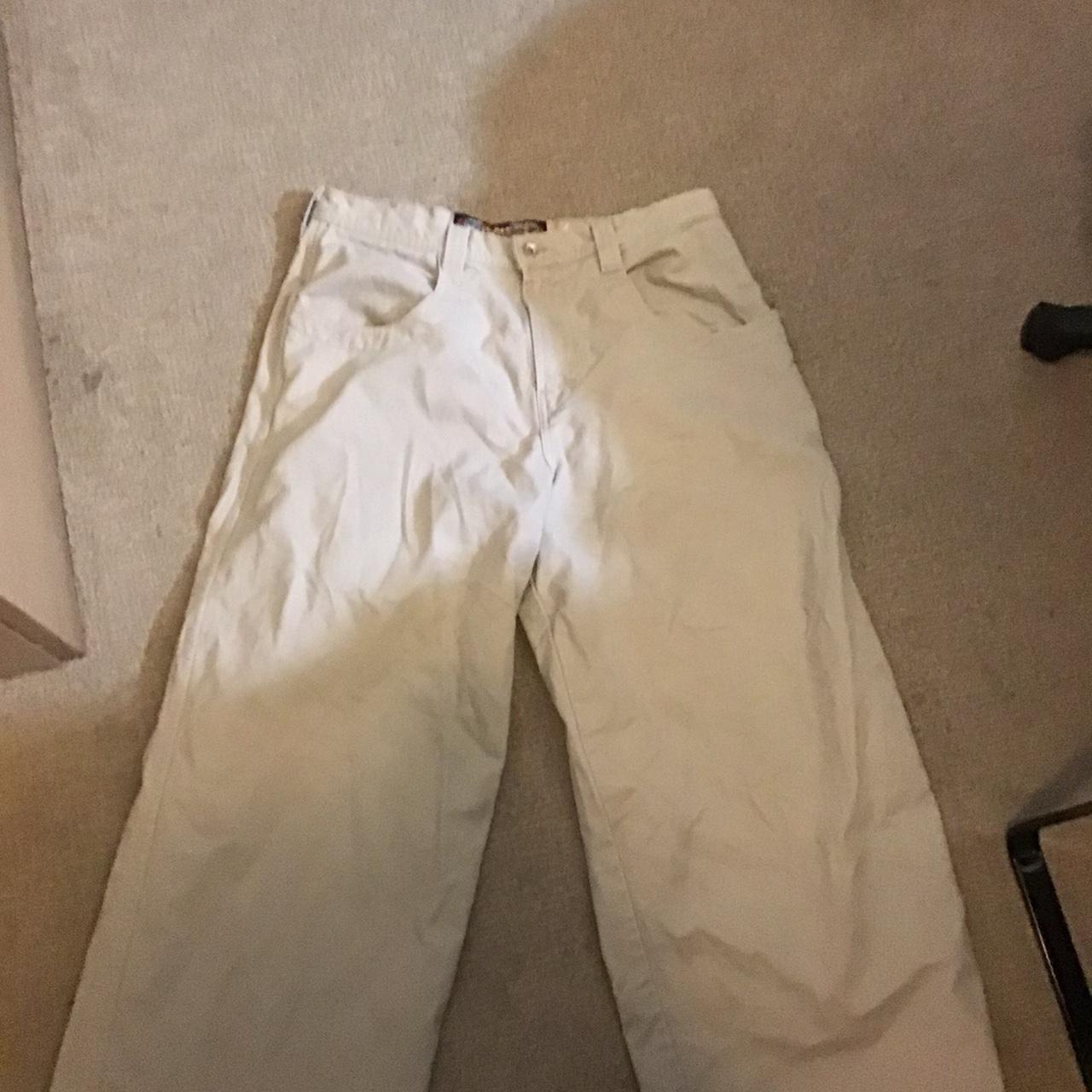 Jnco 90’s khaki wizard jeans Tagged 38/32 but cut to... - Depop