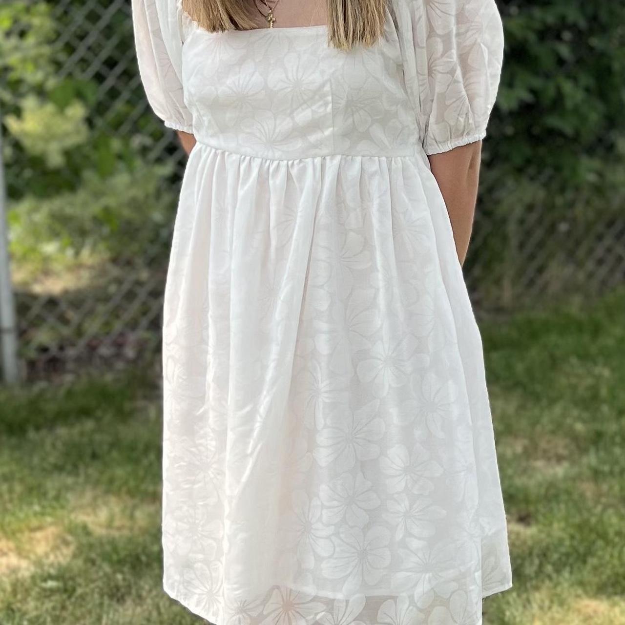 Only worn once. Altar'd State white babydoll dress.... - Depop