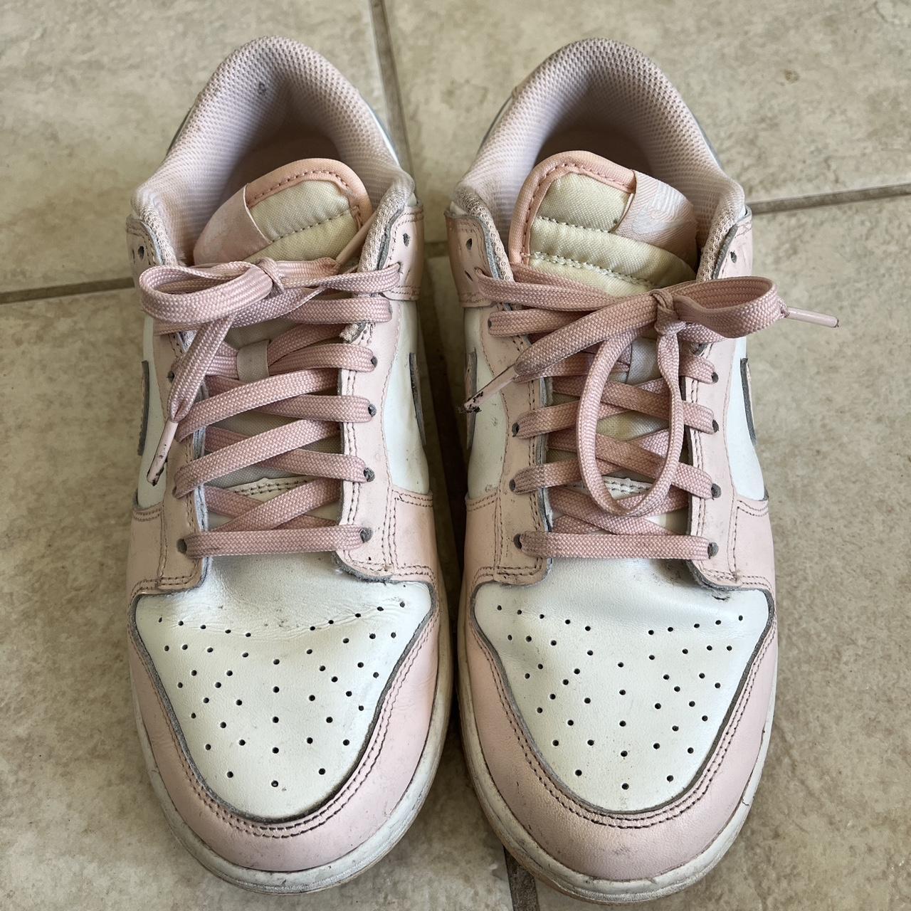 Used light pink Nike Dunks size 9 - Depop