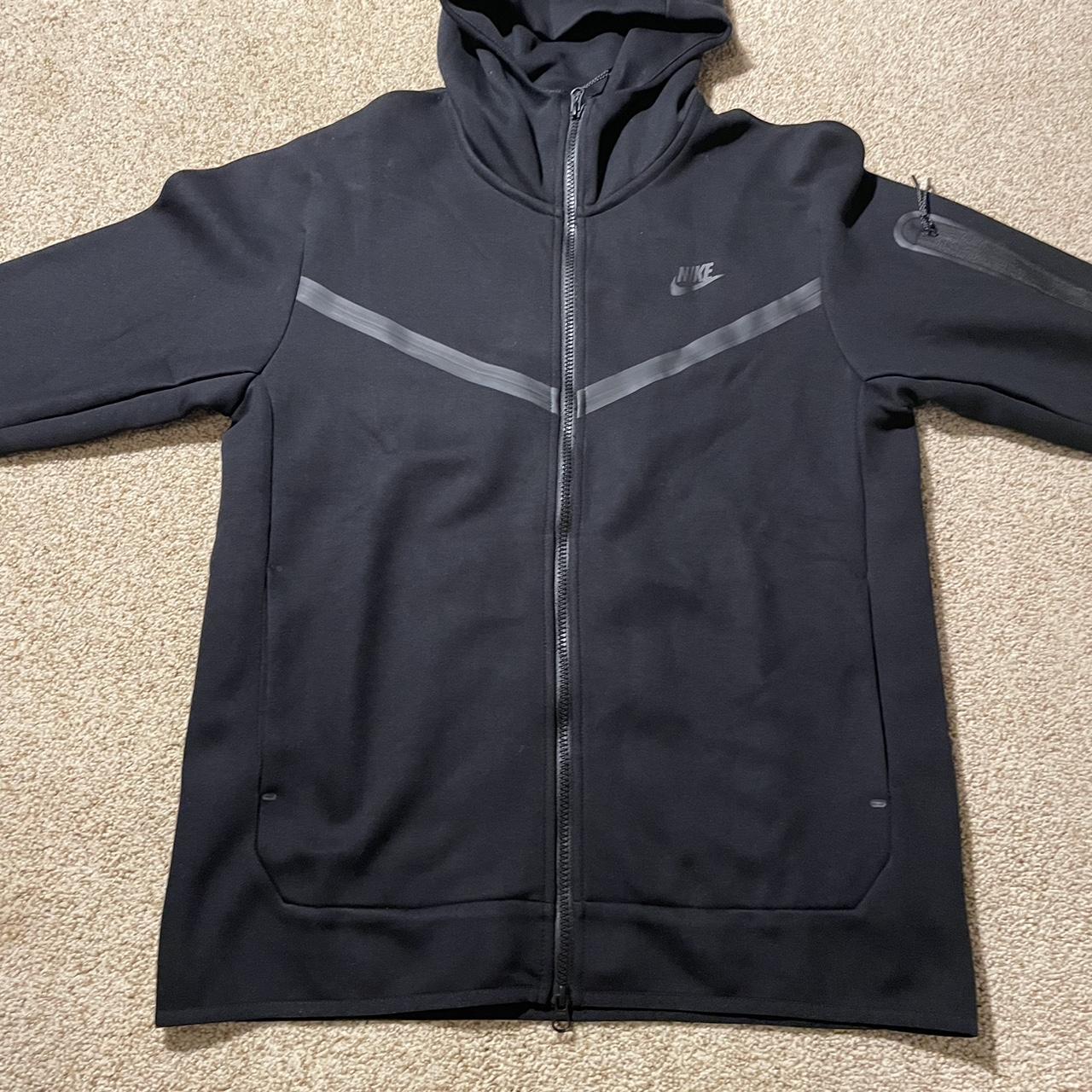 Black Nike tech fleece jacket - men’s medium -worn... - Depop