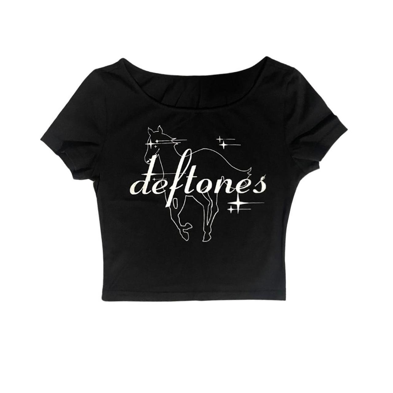 Deftones Crop Top Baby Tee Size Small #mallgoth... - Depop