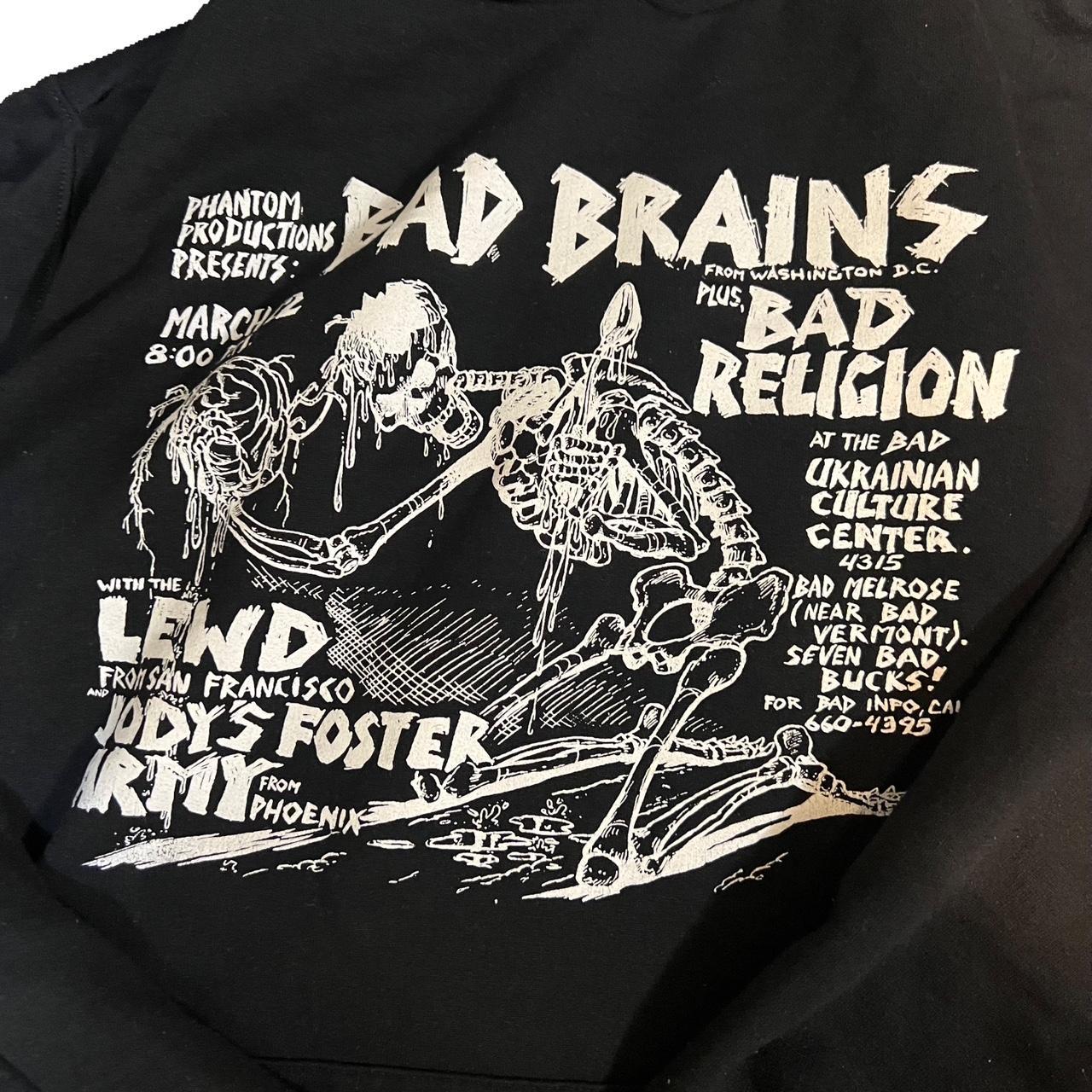 Black bad brains bad religion hoodie. Punk screen... - Depop