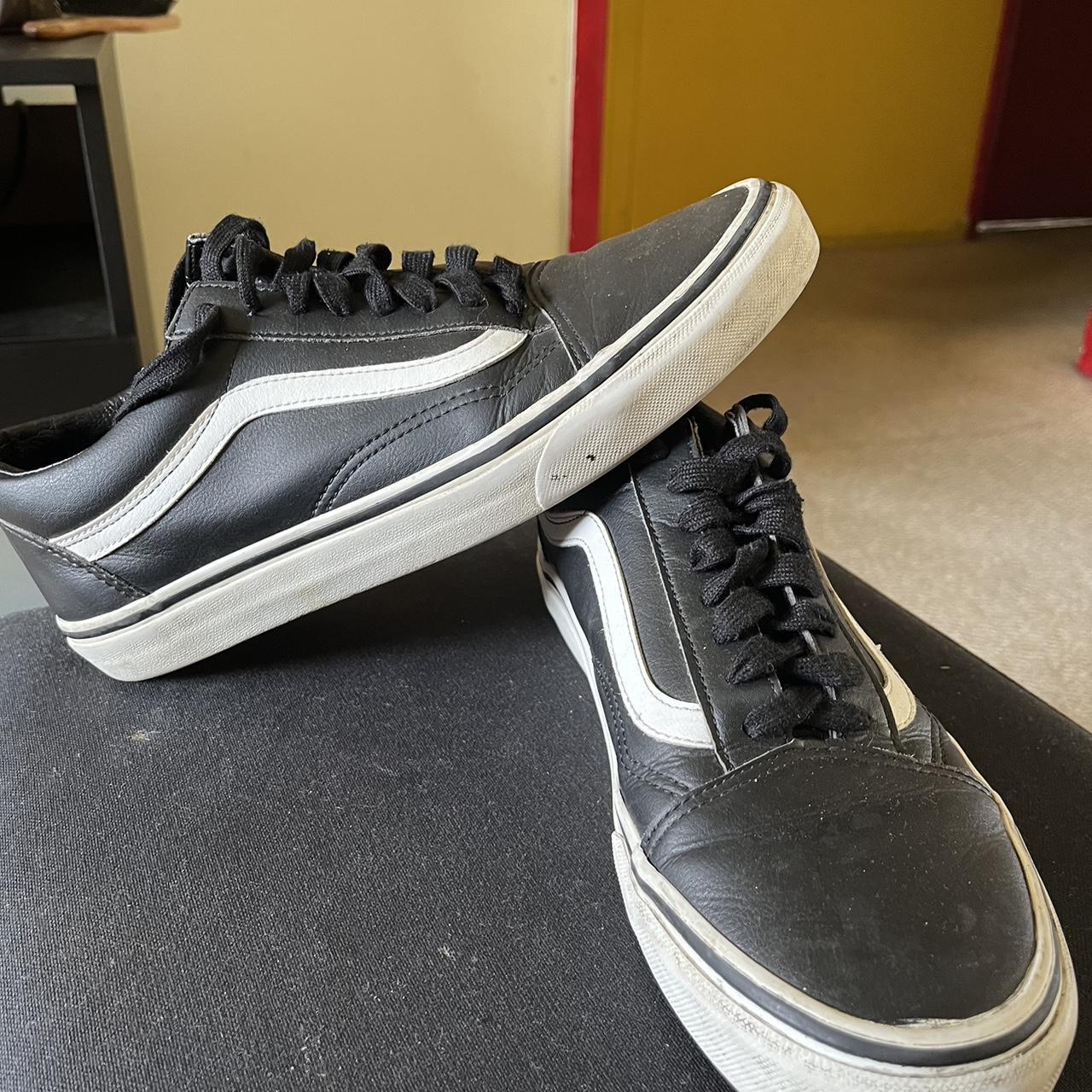 Leather Vans Old schools. Decently worn, but ready... - Depop