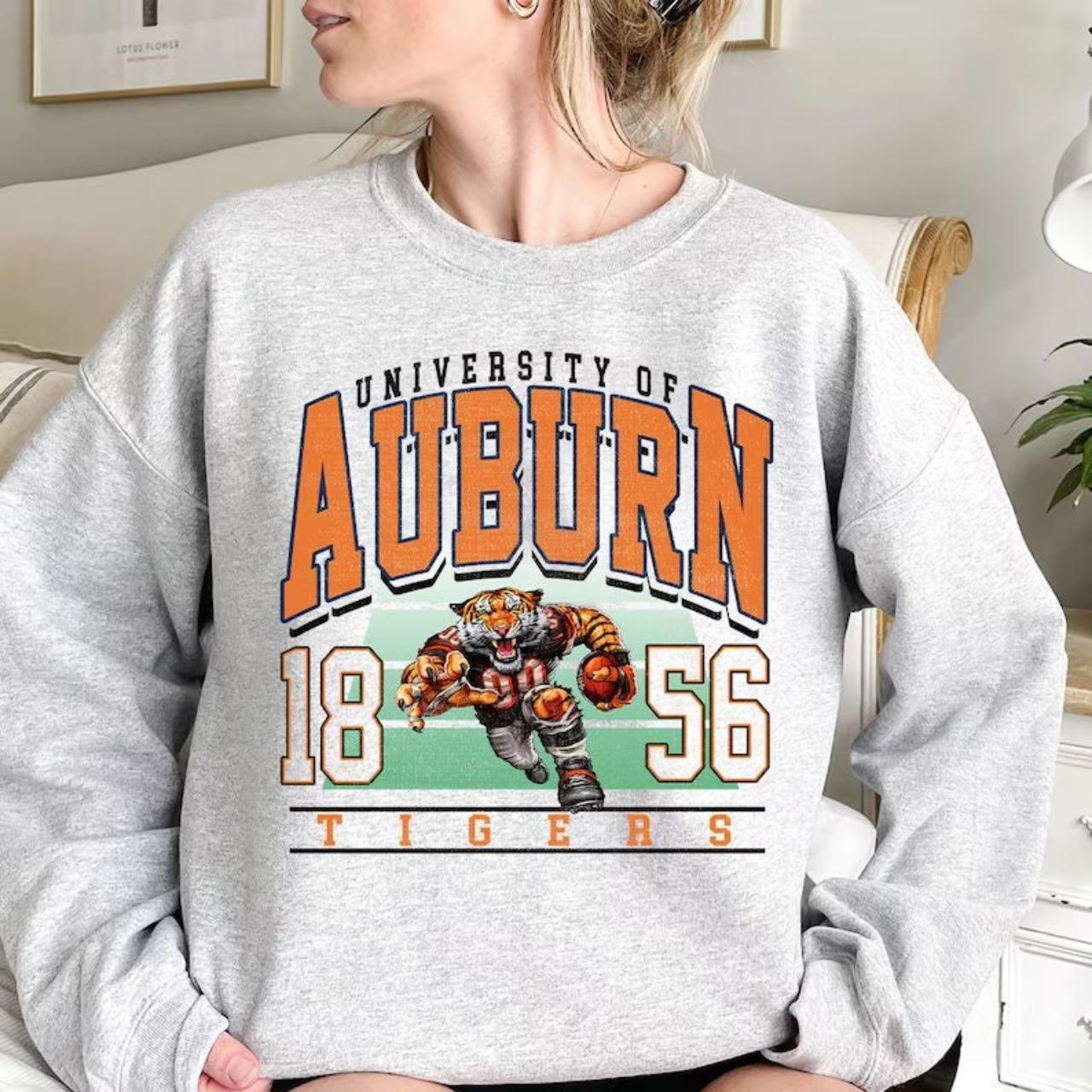 Vintage Auburn Tigers Mascot Sweatshirt, Retro... - Depop