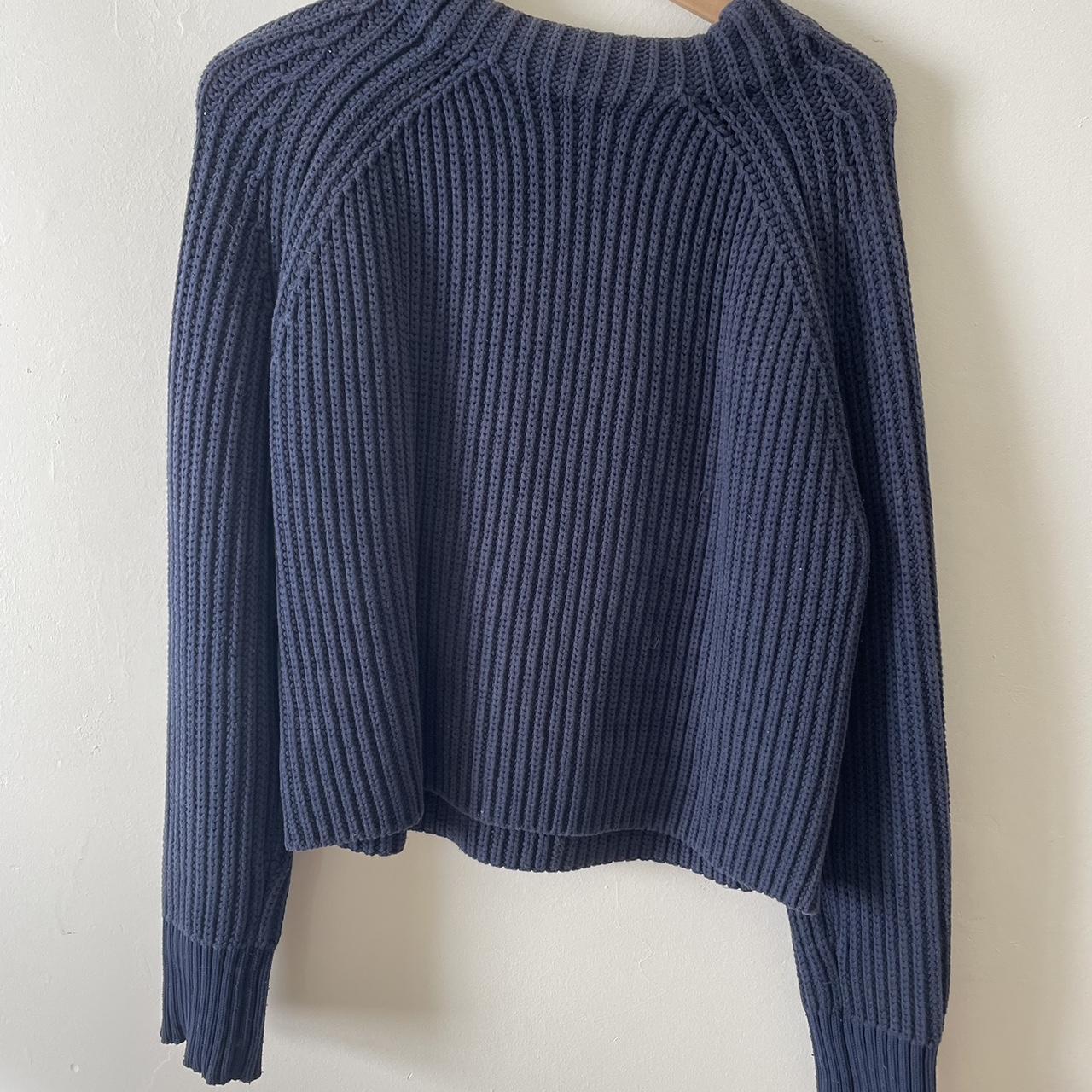 & Other Stories Navy blue chunky, ribbed jumper Fits... - Depop
