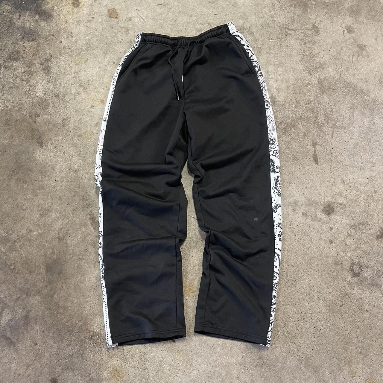Striped paisley sweatpants #y2k #sick #pants... - Depop