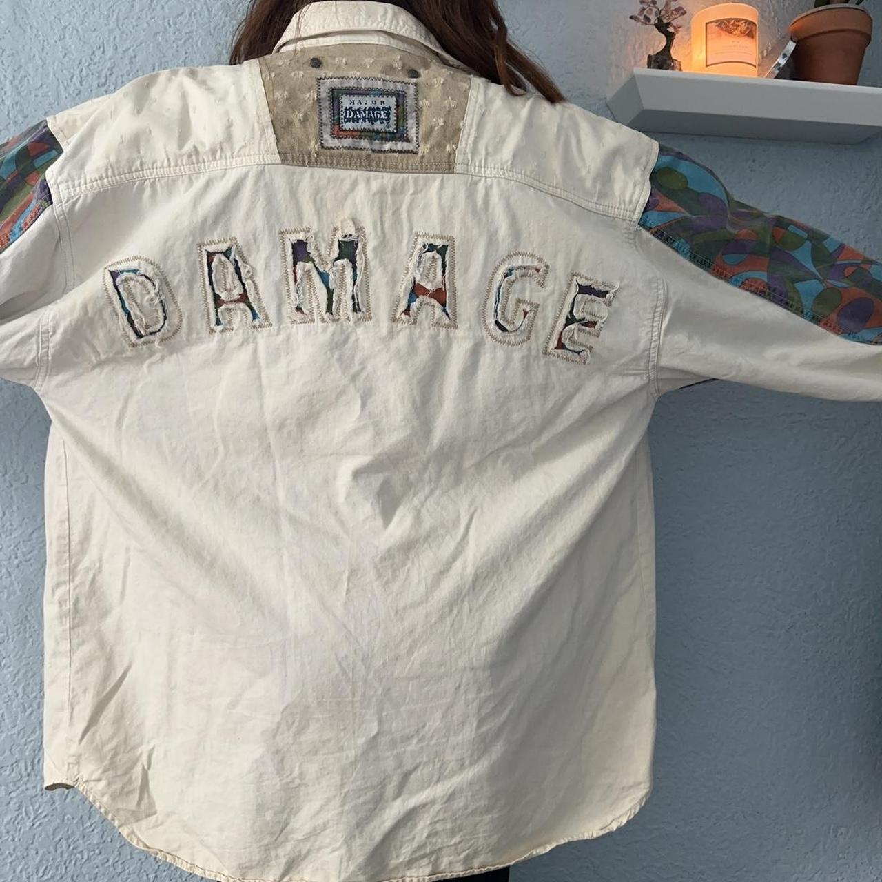 Vintage Major Damage Abstract Button Down. Super... - Depop