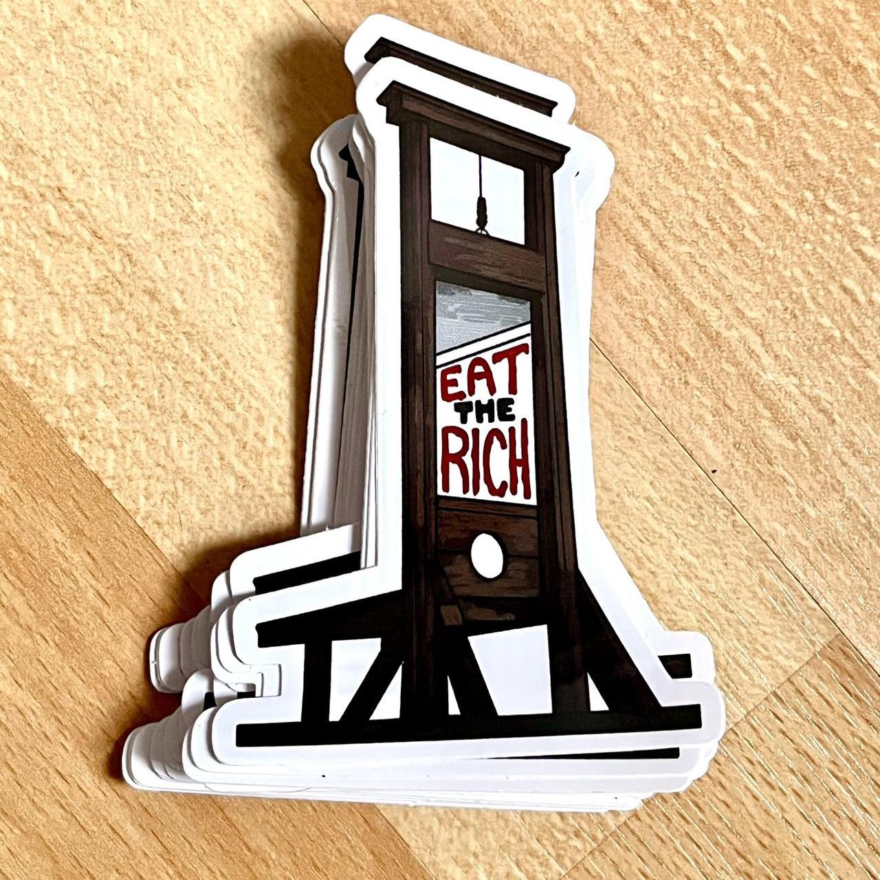 ‘eat the rich’ guillotine sticker! Featuring an... - Depop