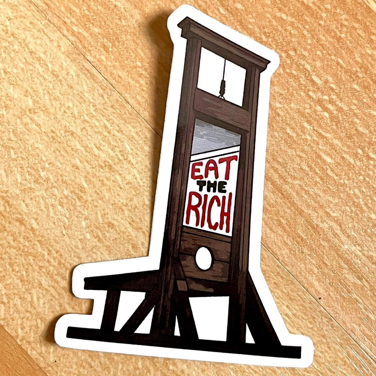 ‘eat the rich’ guillotine sticker! Featuring an... - Depop