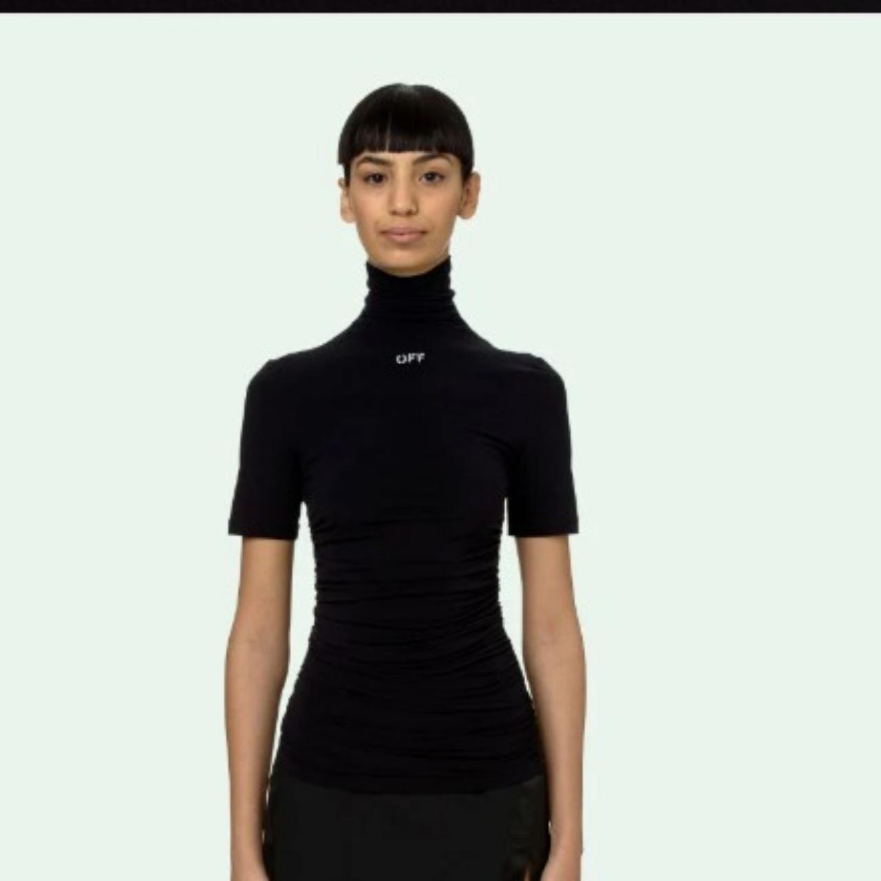 AUTHENTIC off white womens high neck top. worn once.... - Depop