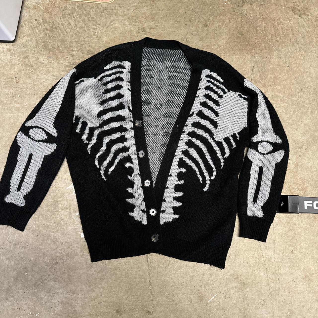 Skeleton cardigan incredibly soft and comfortable... - Depop