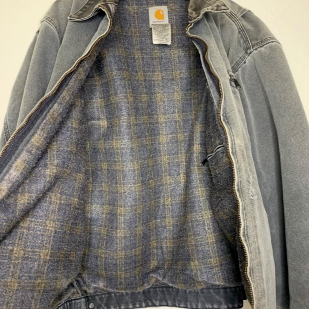 Vintage Carhartt Gray J97 Detroit Blanket Jacket PTL... - Depop