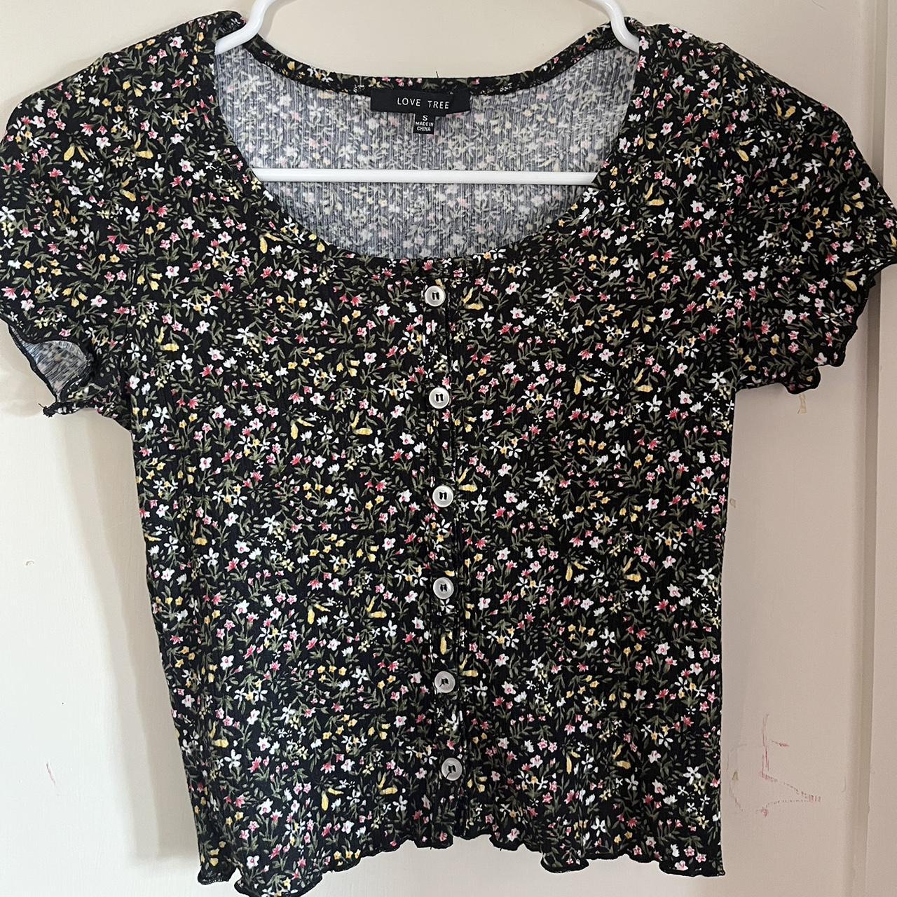 love tree top cute flower pattern no flaws ! worn 1-2 | Depop
