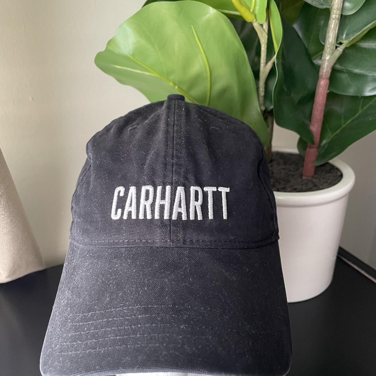 Carhartt hat with Velcro back, worn twice. - Depop