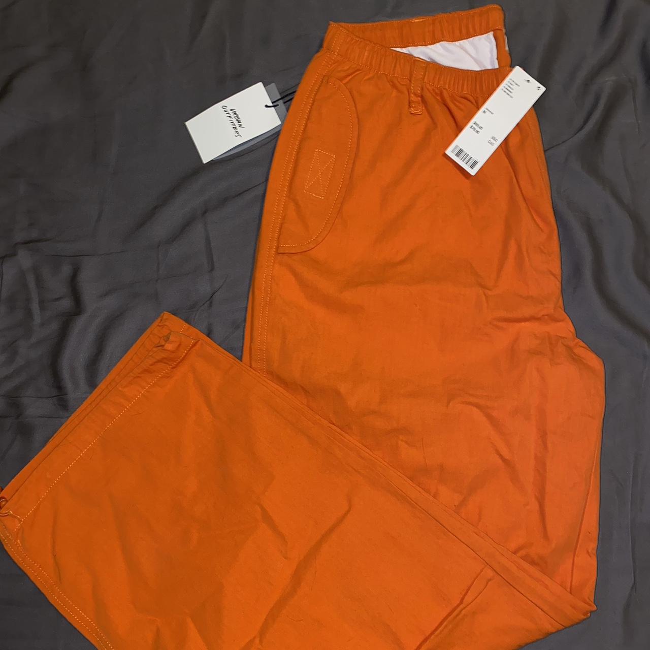 urban outfitters mens orange pants. straight baggy... - Depop