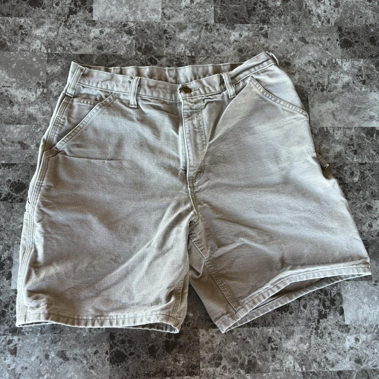 Good faded tan carhartt cargo jorts #carhartt #jorts... - Depop