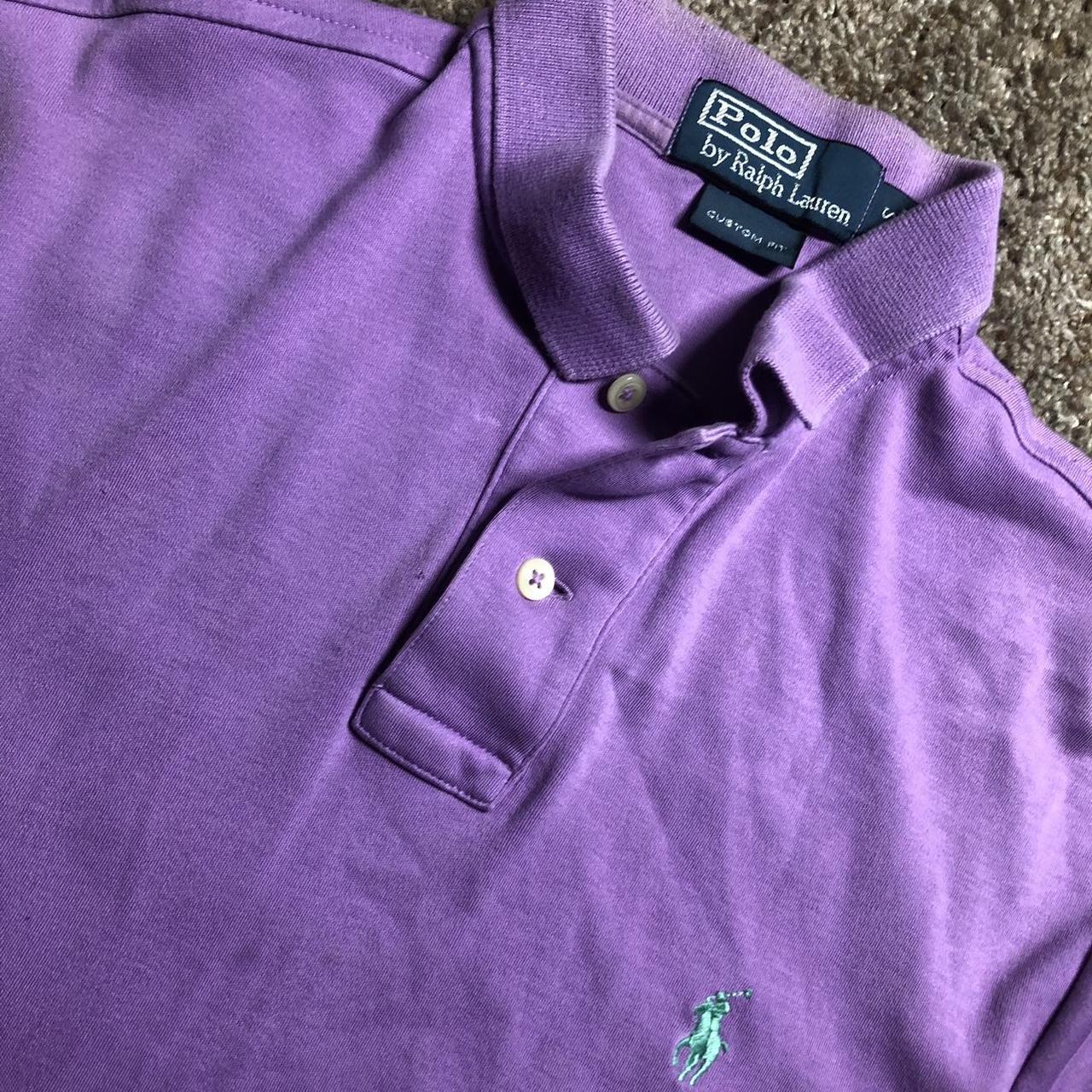 small purple polo ralph lauren short sleeve the only... - Depop
