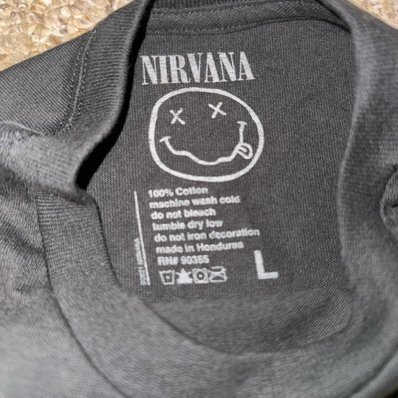Black nirvana drippy smile yellow never worn hot... - Depop