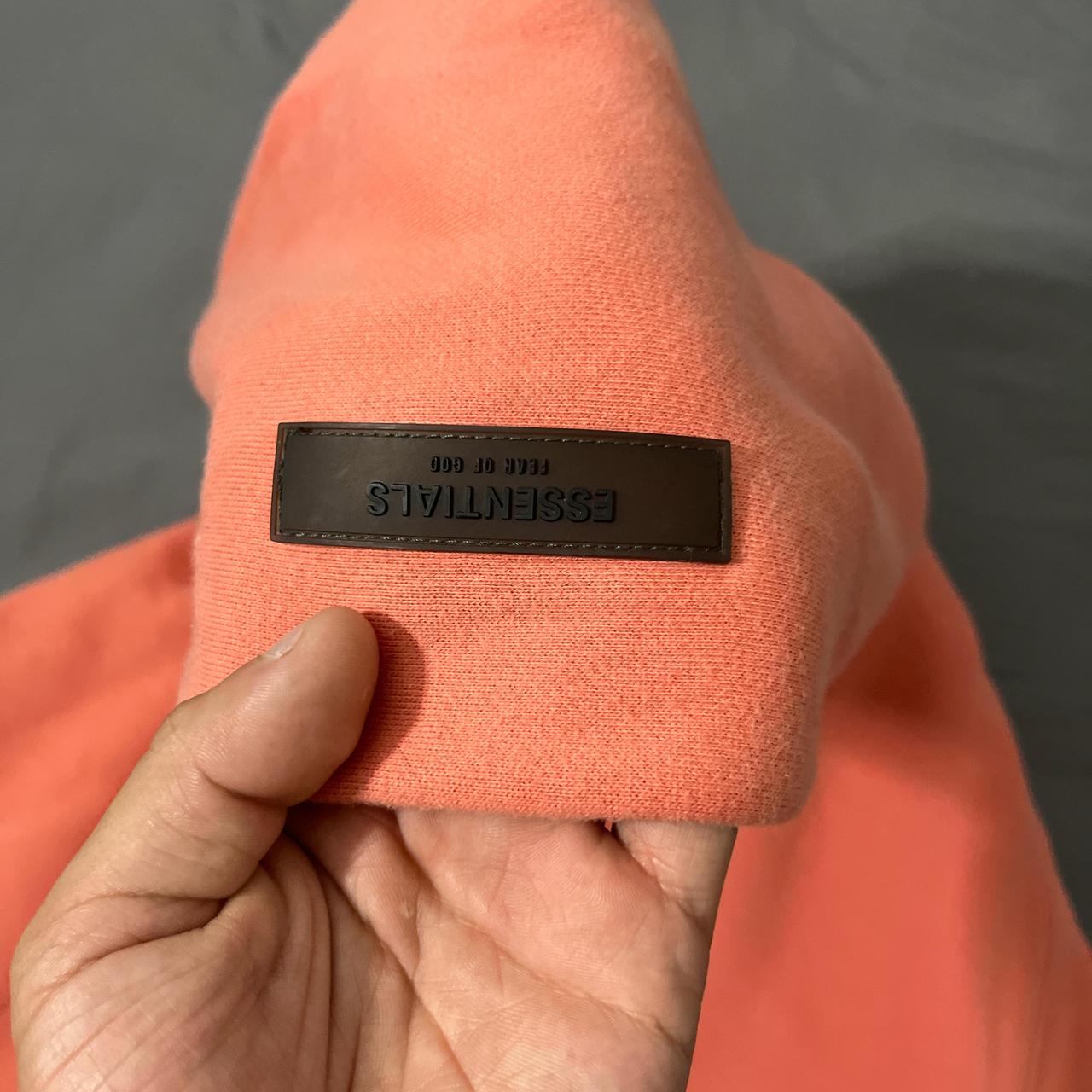 Peach Essentials Hoodie Very Beat Text me to work on... - Depop